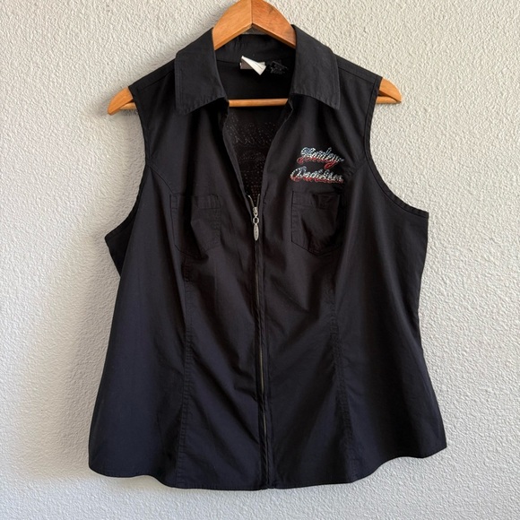 Harley-Davidson | Tops | Harley Davidson Eagle Rhinestone Zip Up ...